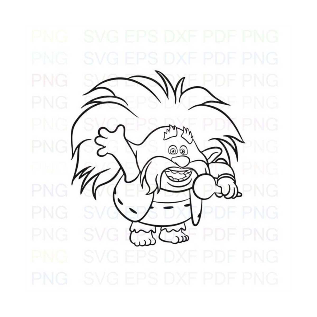 King_Peppy_Trolls Outline Svg Dxf Eps Pdf Png, Cricut, Cutti | Inspire ...