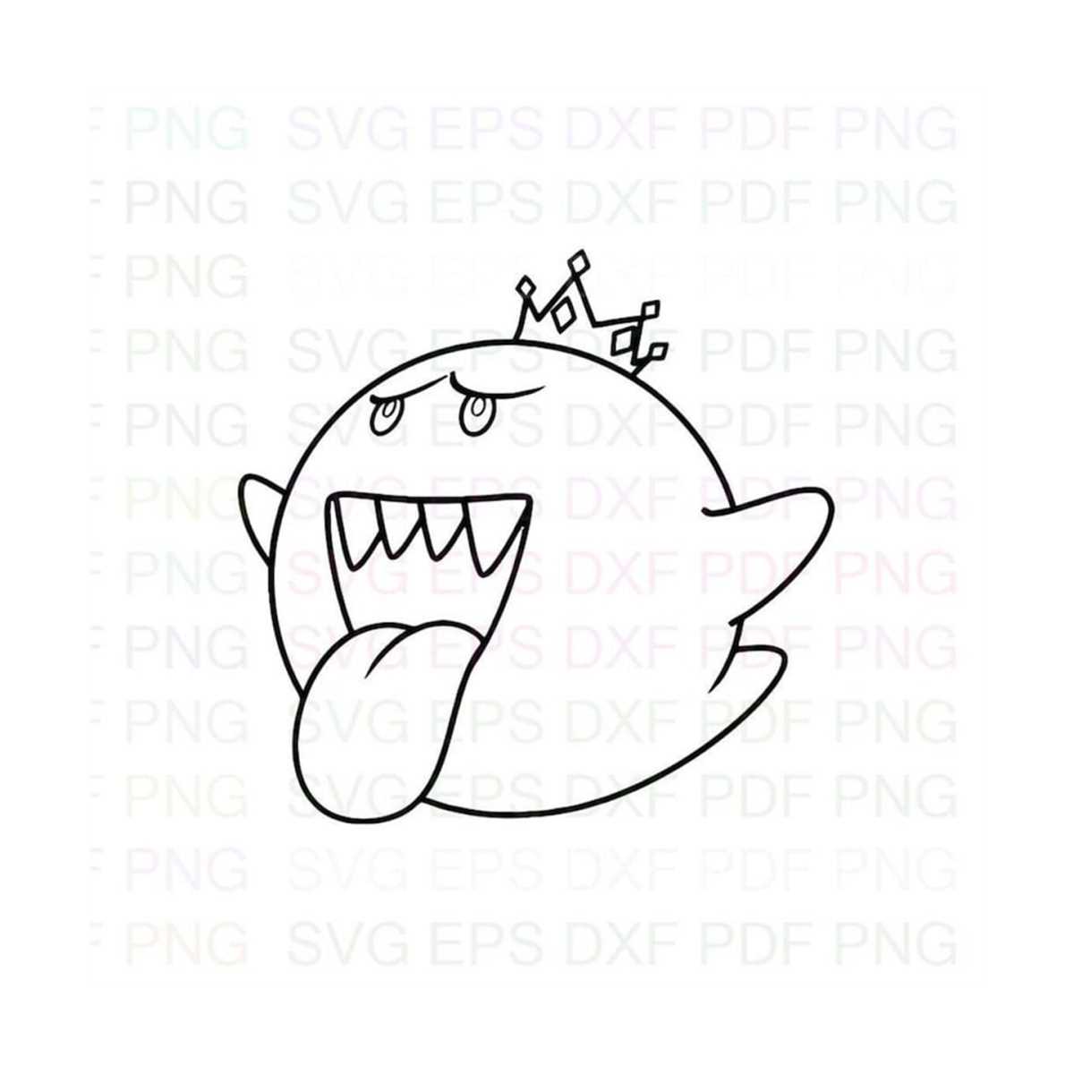 King_Boo_Super_Mario Outline Svg Dxf Eps Pdf Png, Cricut, Cu | Inspire ...