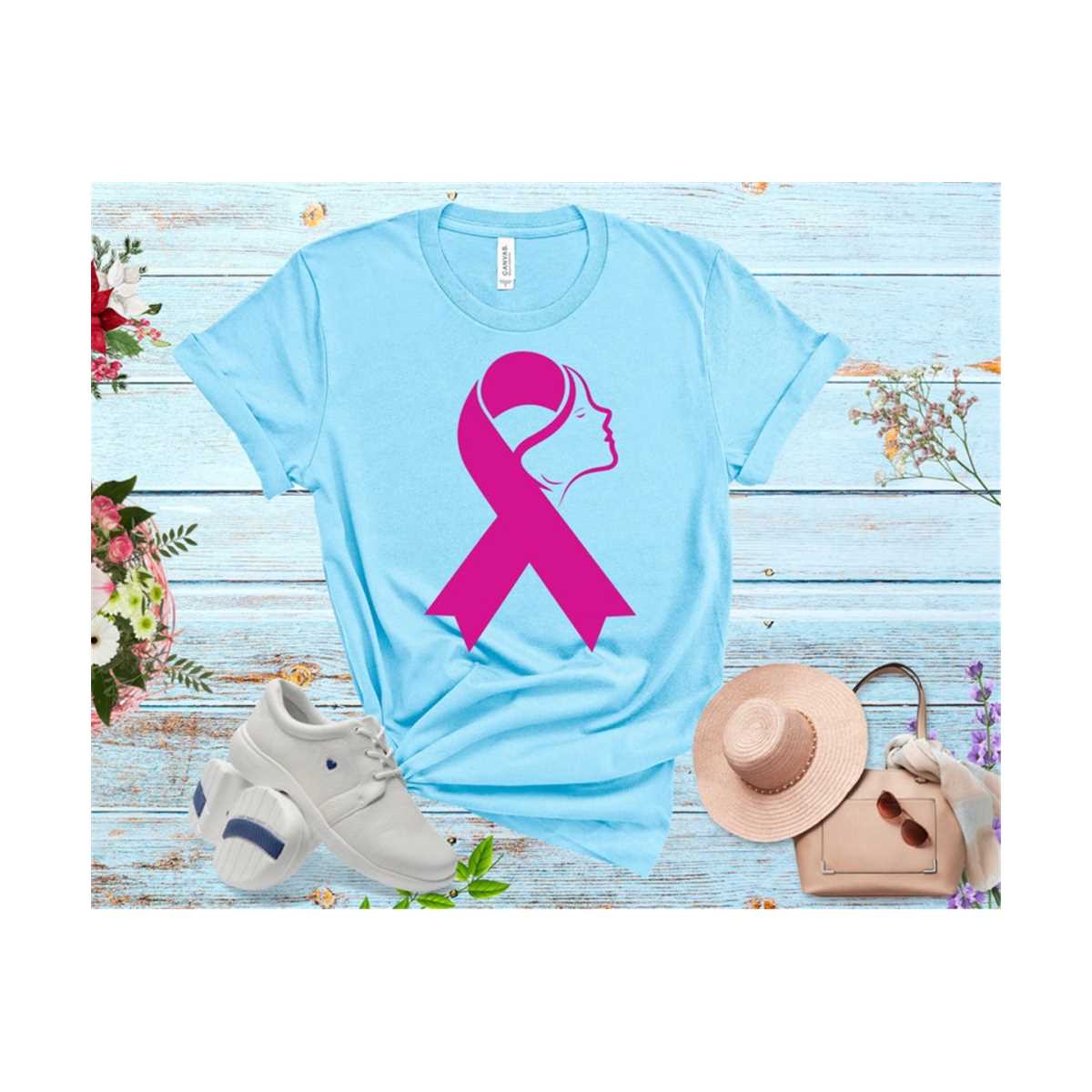 Woman Breast Cancer Awareness Ribbon Face svg, dxf, Breast c | Inspire ...
