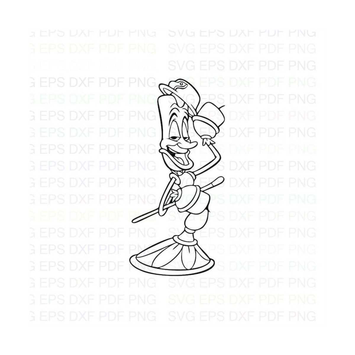 Lumiere_Beauty_and_the_Beast Outline Svg Dxf Eps Pdf Png, Cr | Inspire ...