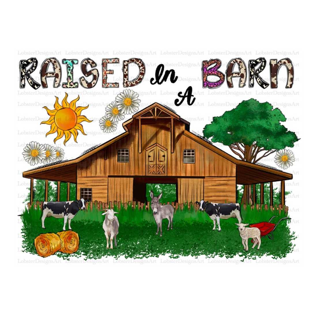 Raised In a Barn Sublimation Design Downloads, Farm Sublimat | Inspire ...