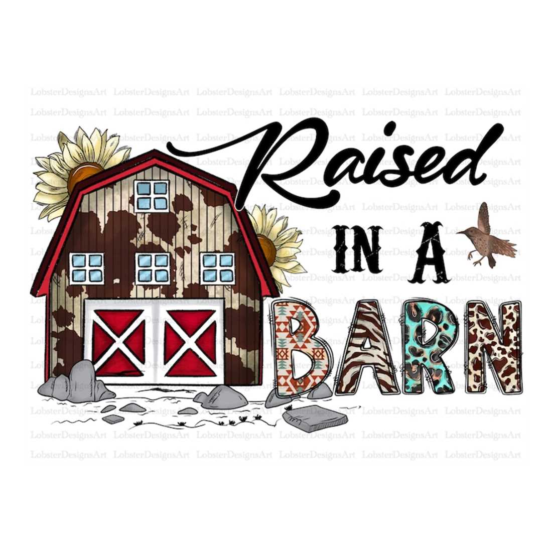 Raised In a Barn Sublimation Design Downloads, Farm Girl Sub | Inspire ...
