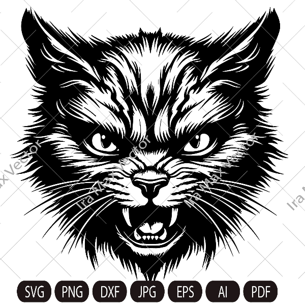 Angry Cat Svg, Dangerous cat, Cute Black Cat Svg, Halloween - Inspire ...
