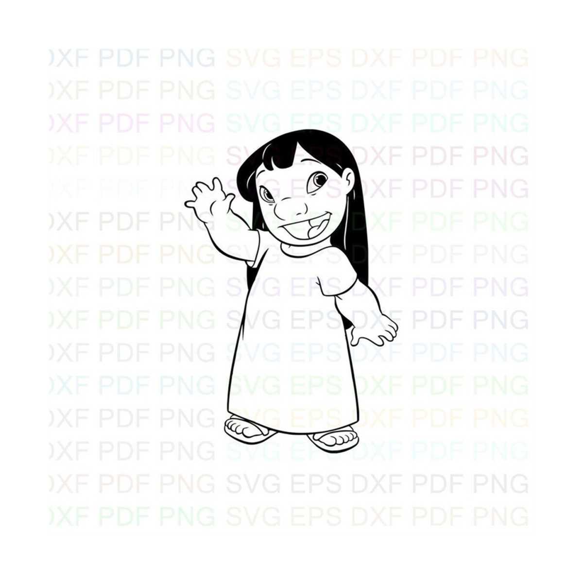 Lilo_Pelekai_lilo_and_stitch Outline Svg Dxf Eps Pdf Png, Cr | Inspire ...