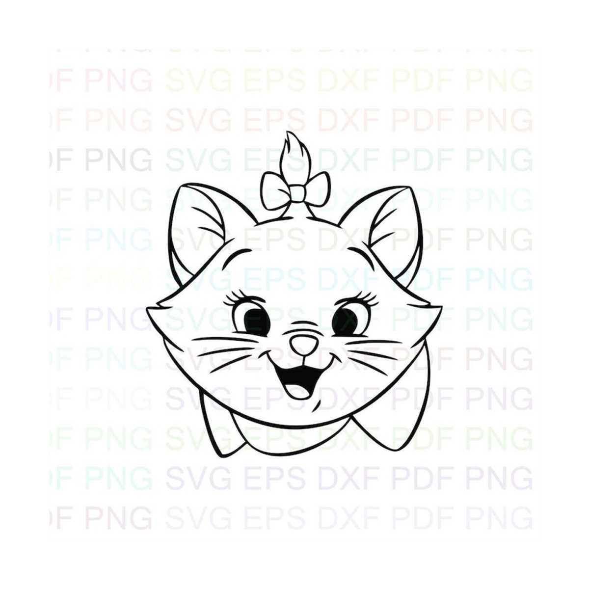 Marie_the_white_kitten_The_Aristocats_3 Outline Svg Dxf Eps - Inspire ...