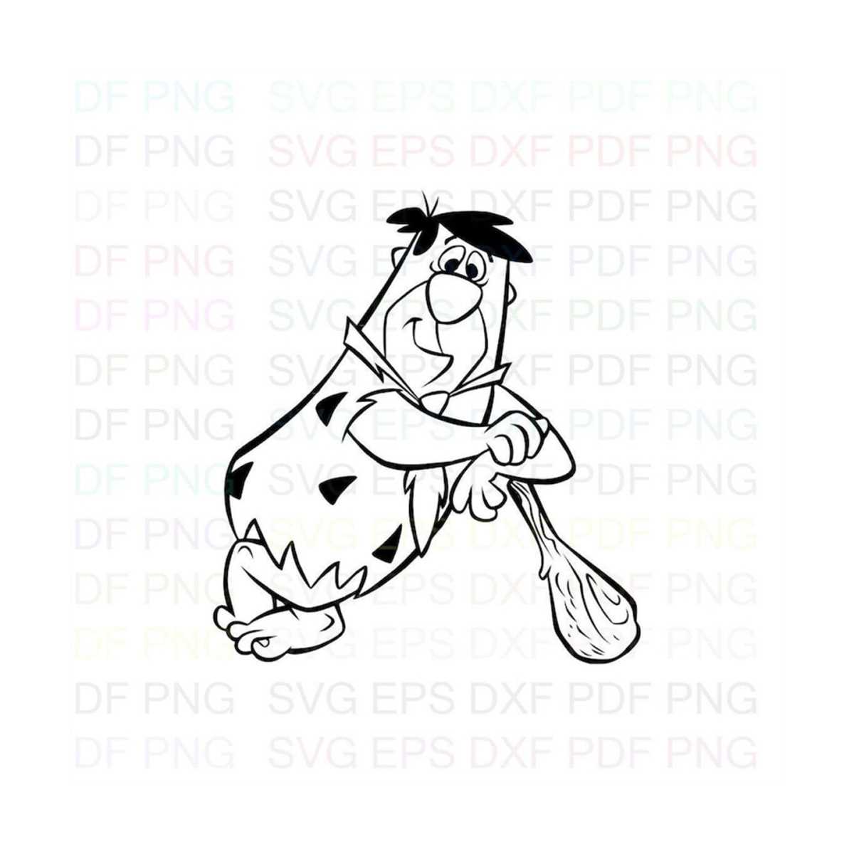 Fred_Flintstone_The_Flintstones_2 Outline Svg Dxf Eps Pdf Pn - Inspire ...