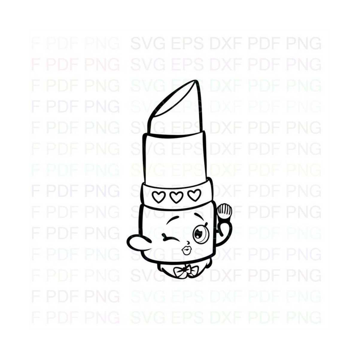 Lippy_Lips_Shopkins Outline Svg Dxf Eps Pdf Png, Cricut, Cut | Inspire ...