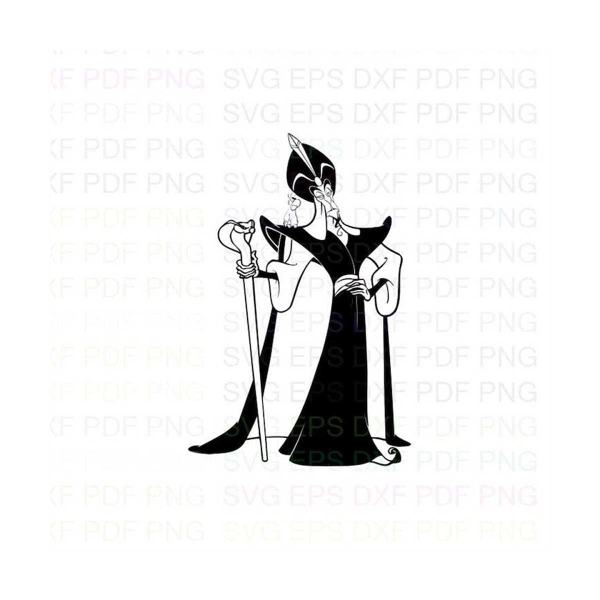 Jafar_Aladdin Outline Svg Dxf Eps Pdf Png, Cricut, Cutting f | Inspire ...