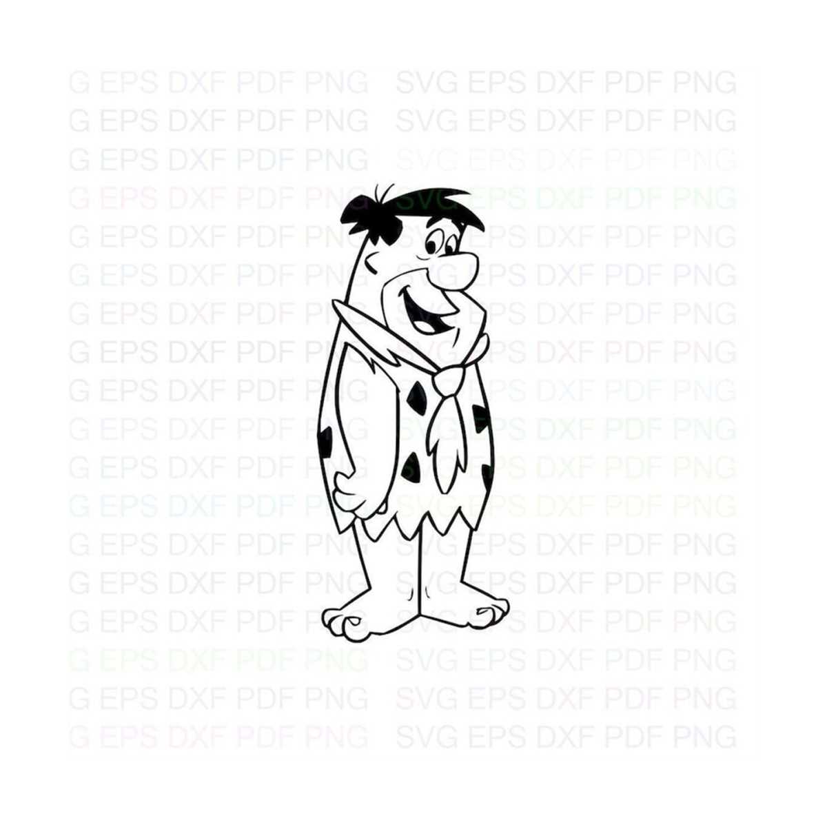 Fred_Flintstone_The_Flintstones_5 Outline Svg Dxf Eps Pdf Pn - Inspire ...