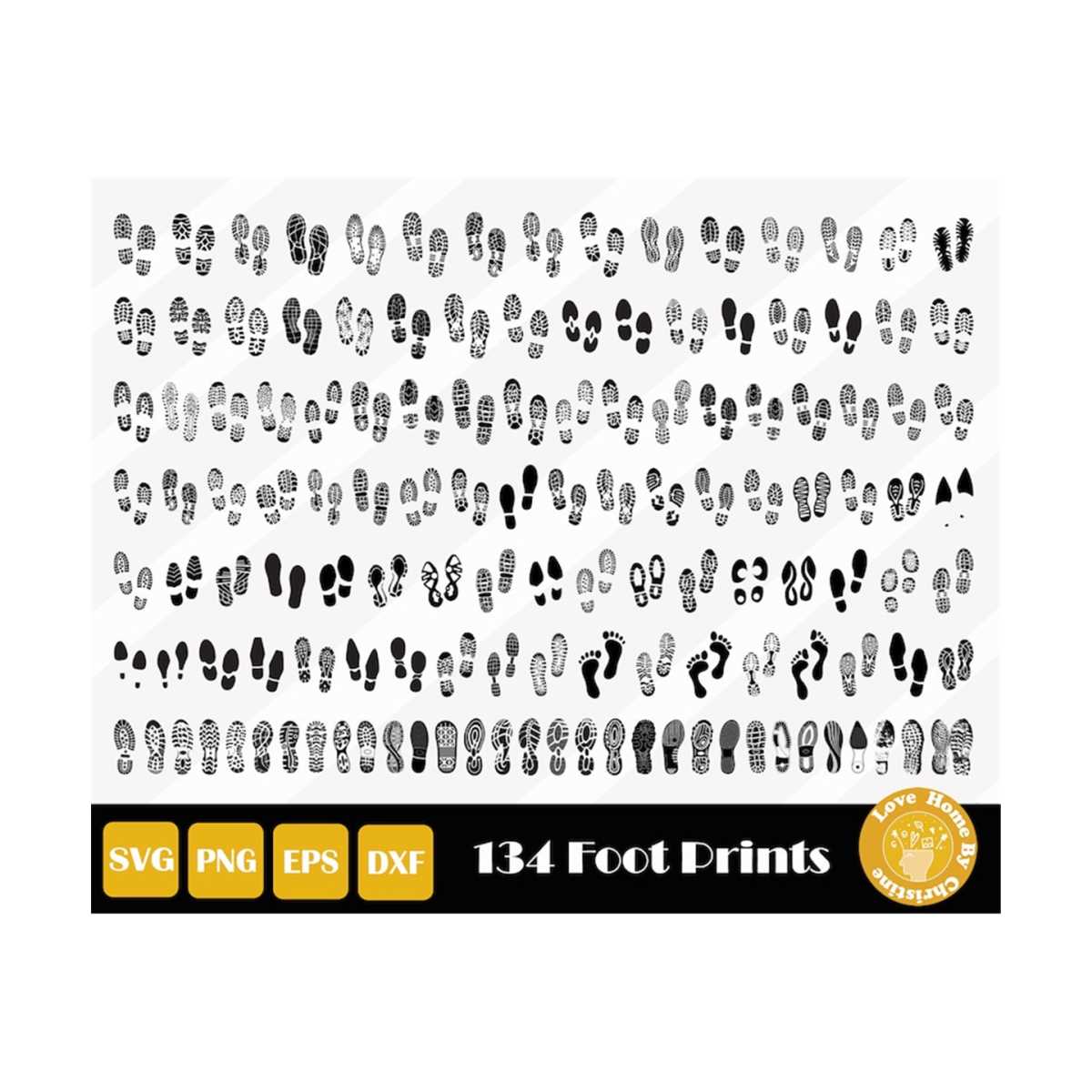 134 Foot Prints Svg, Shoe Print Svg, Shoe Bottom Svg, Baby F | Inspire ...
