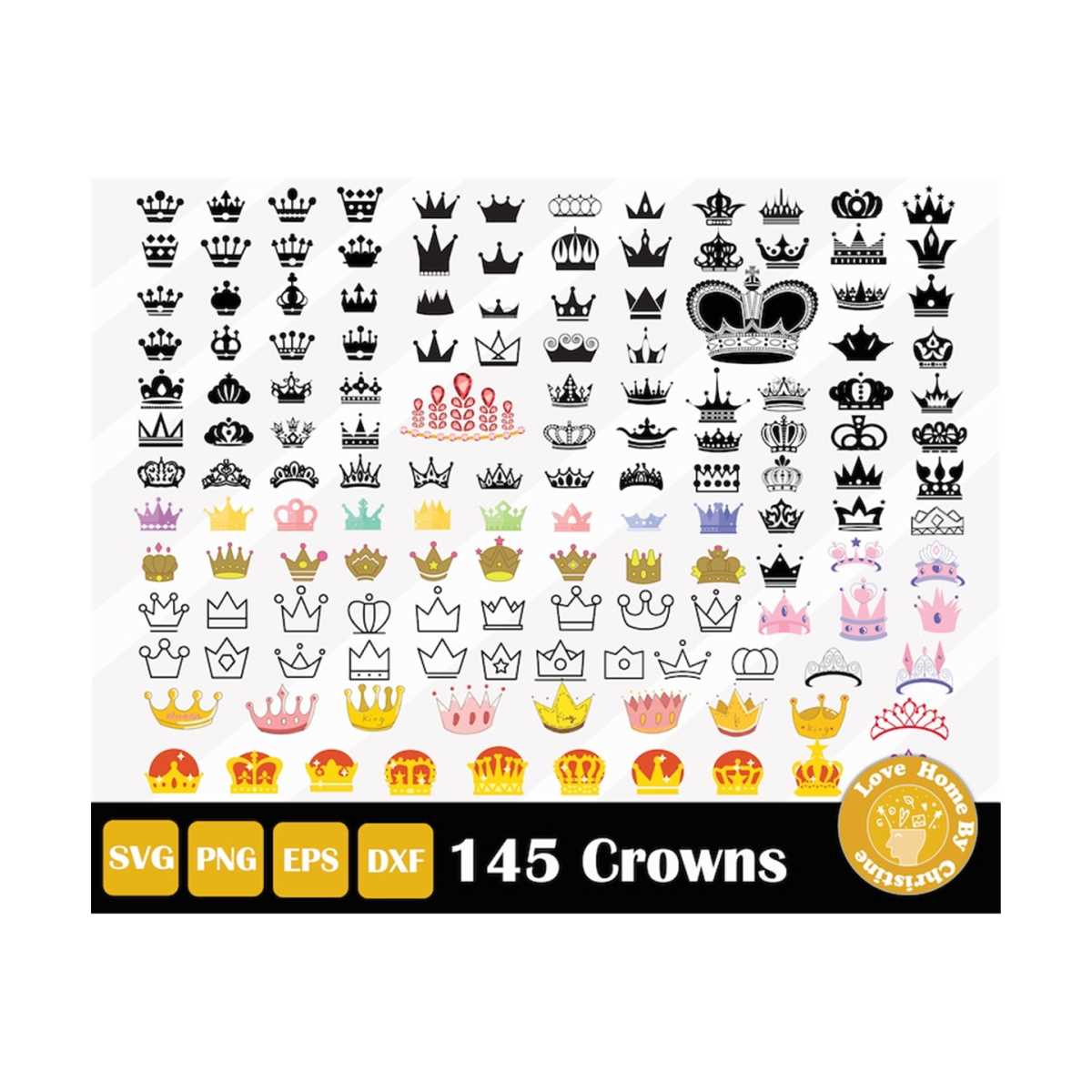 145 Royal Crown SVG Files for Cricut Silhouette Files, Easy | Inspire ...
