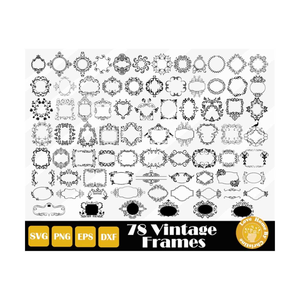 78 Vintage Frames Svg, Monogram Frame, Vintage Label Svg, We | Inspire ...
