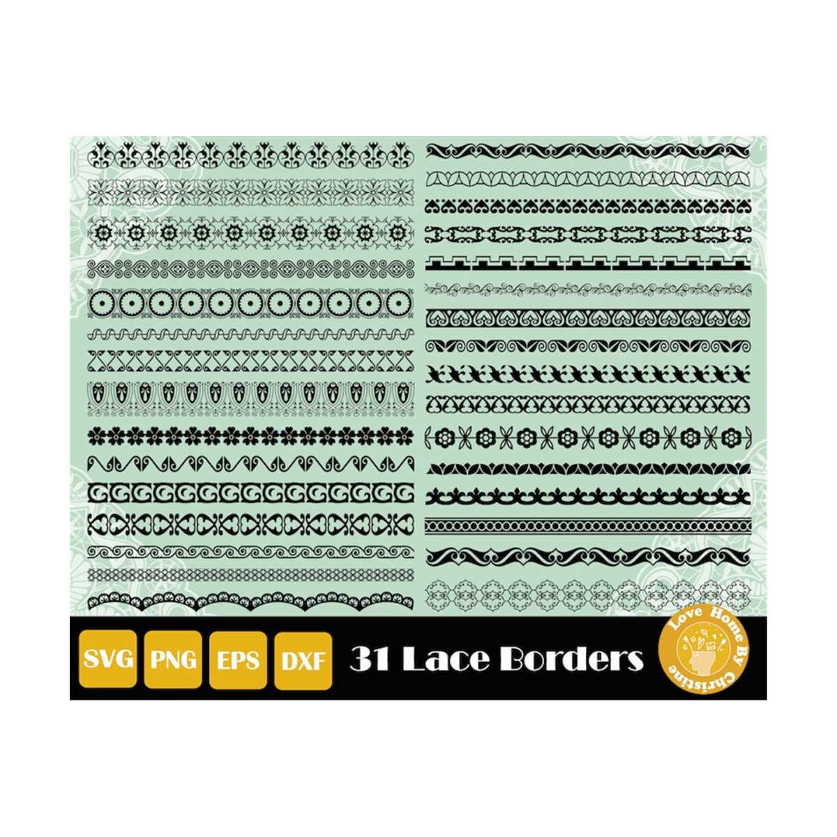 31 Lace Trim Border, Lace Border Svg, Border Svg File, Trim | Inspire ...