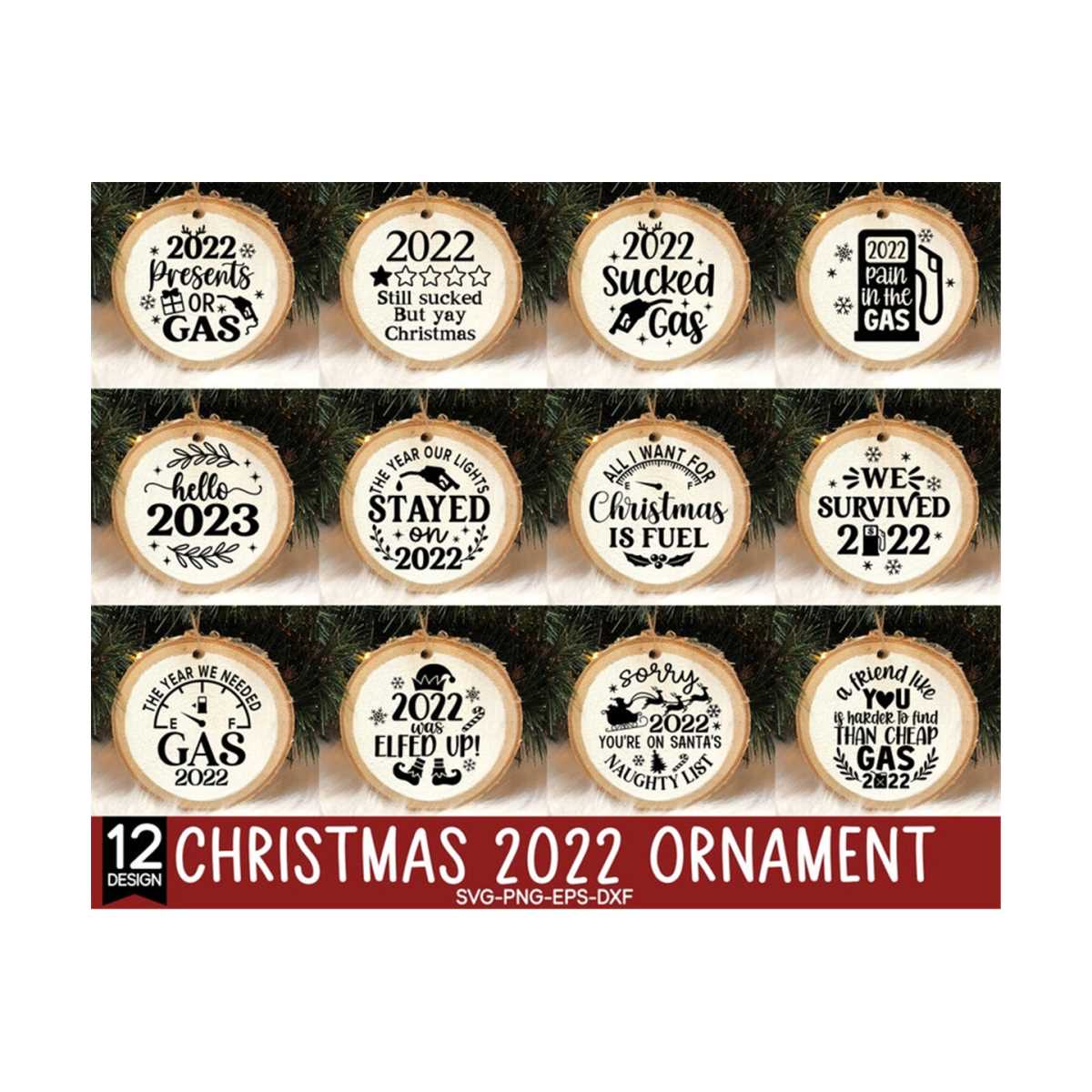 Christmas 2022 Gas SVG Bundle, Round Christmas Ornament Svg, - Inspire ...