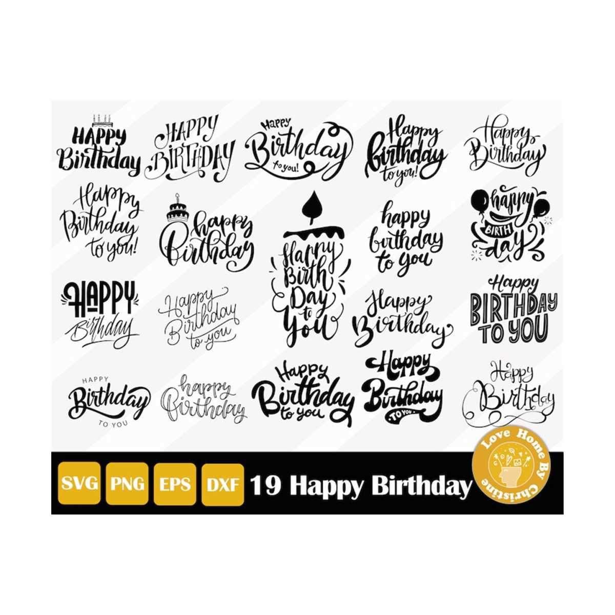 19 Happy Birthday SVG Files for Cricut Silhouette Files, Eas | Inspire ...