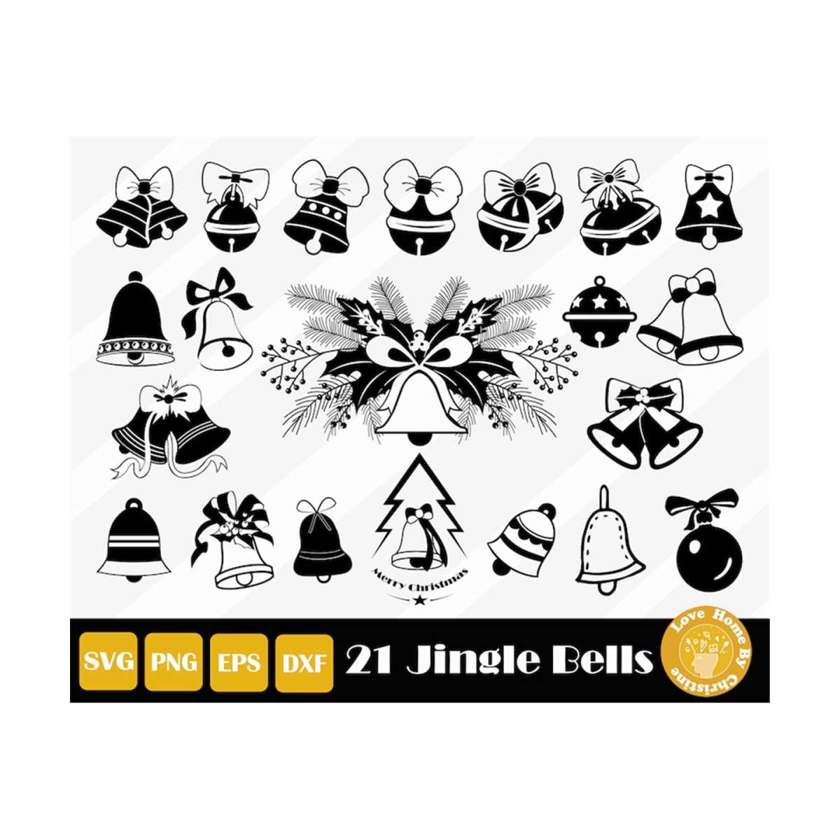 21 Jingle Bells Svg, Christmas Svg, Sleigh Bell Svg, Christm | Inspire ...