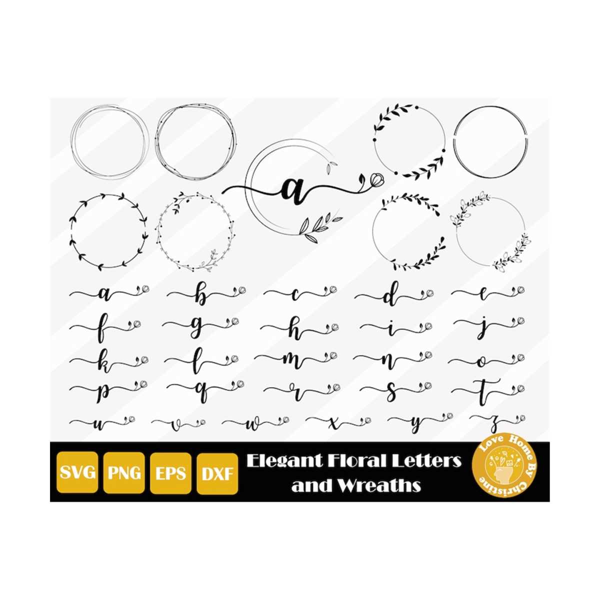 Elegant Floral Fonts, Decorative Initial, Wedding Fonts, Flo | Inspire ...