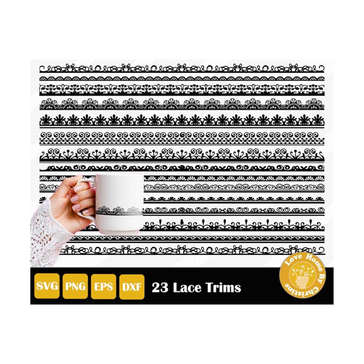 23 Lace Trim Border Boundary Divider Separator SVG PNG EPS C - Inspire ...