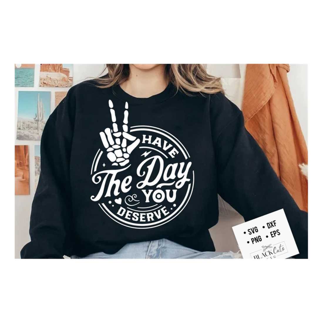 Have the day you deserve SVG, Peace sign skeleton hand svg, | Inspire ...