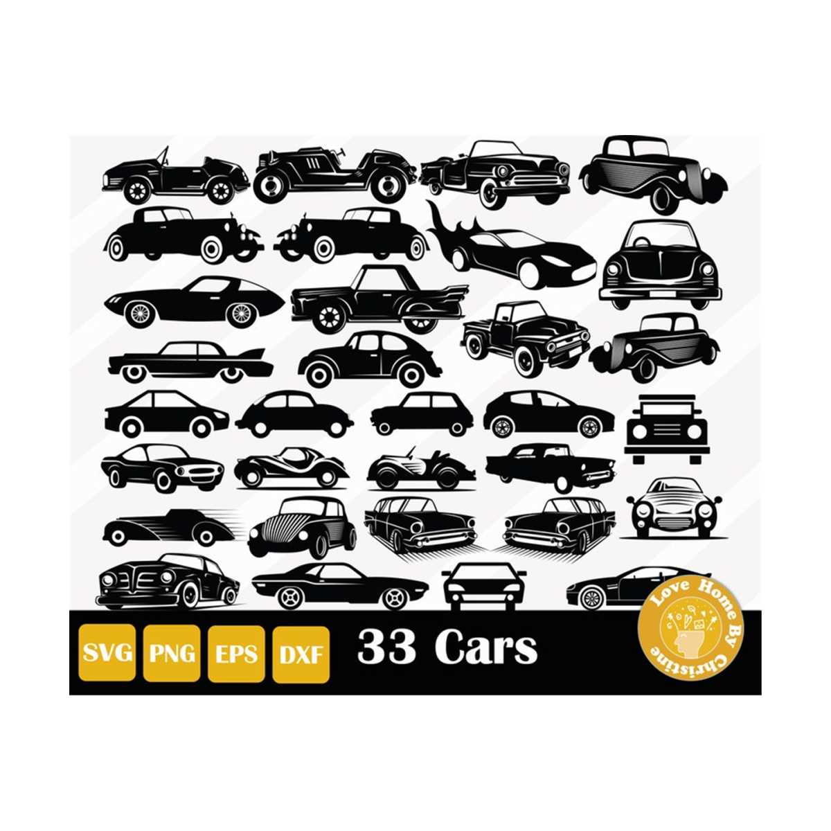 33 Vintage Car, Classic Car SVG Files for Cricut Silhouette | Inspire ...