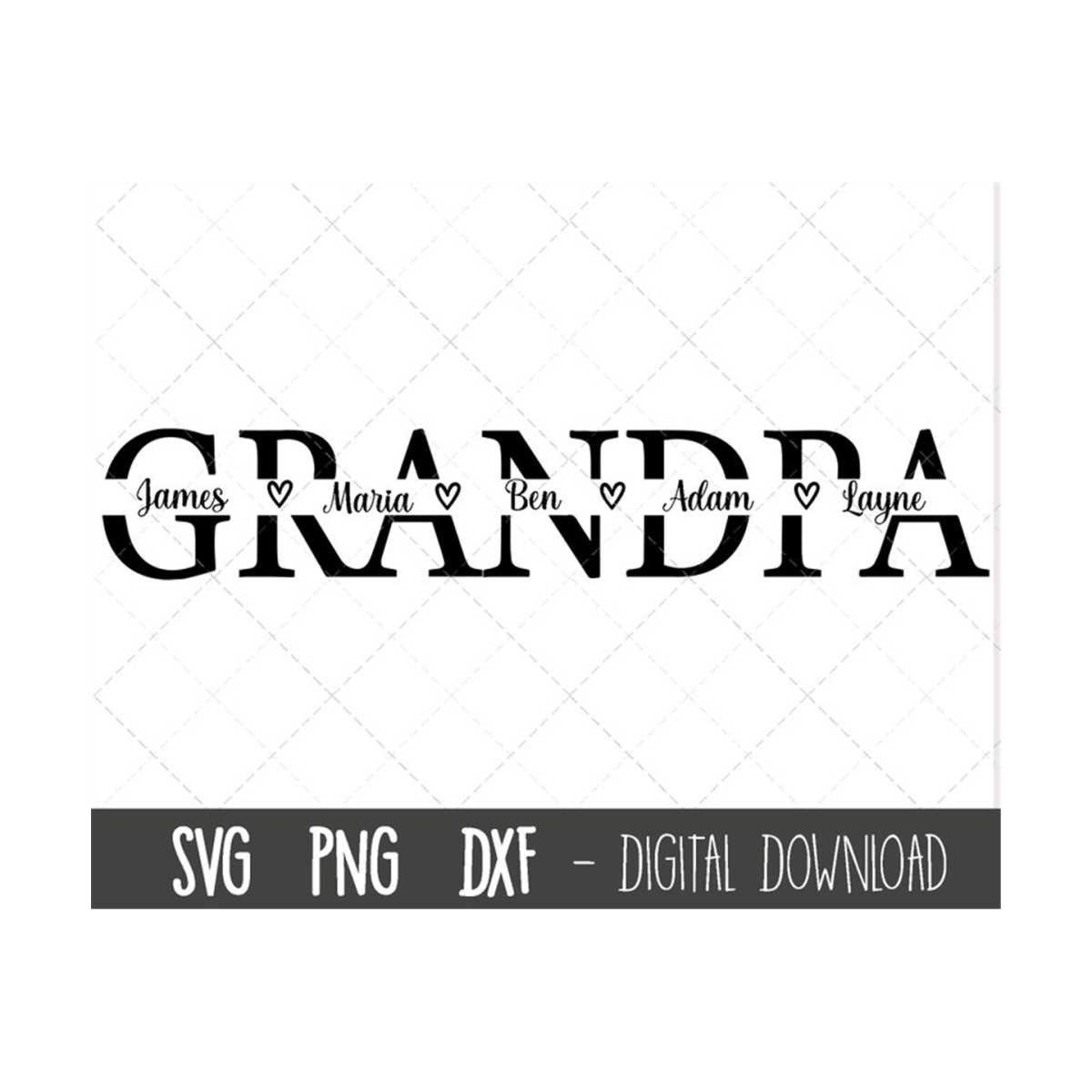 Grandpa SVG, Grandfather svg, grandpa split name frame svg, - Inspire ...
