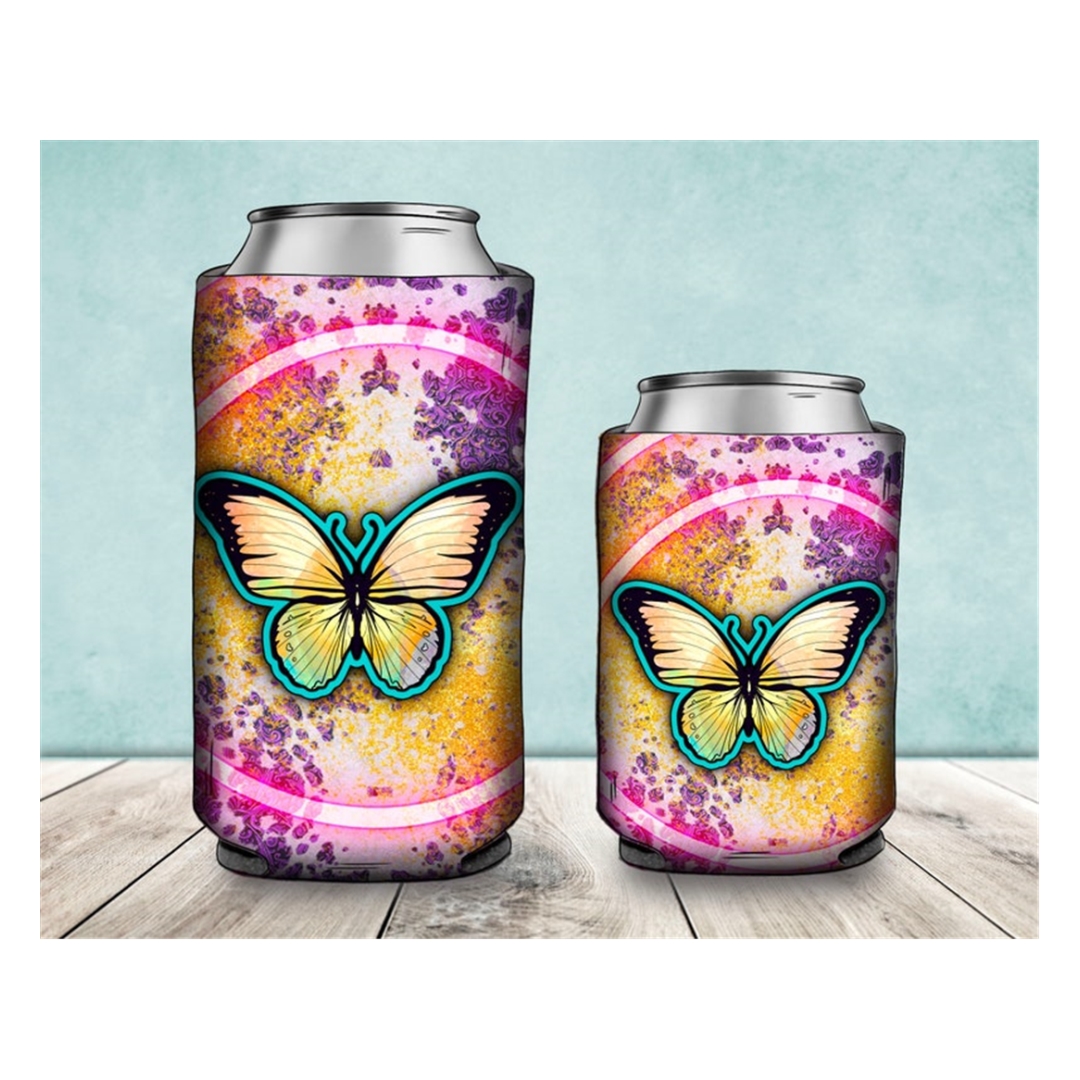 Butterfly Can Cooler Png, Cowhide Can Cooler Png, Glitter Ca - Inspire ...