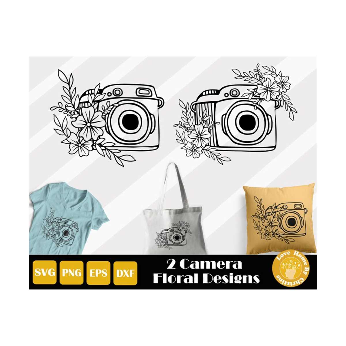 2 Camera Floral Svg, Camera Flowers Svg, Flower Camera Svg, | Inspire ...