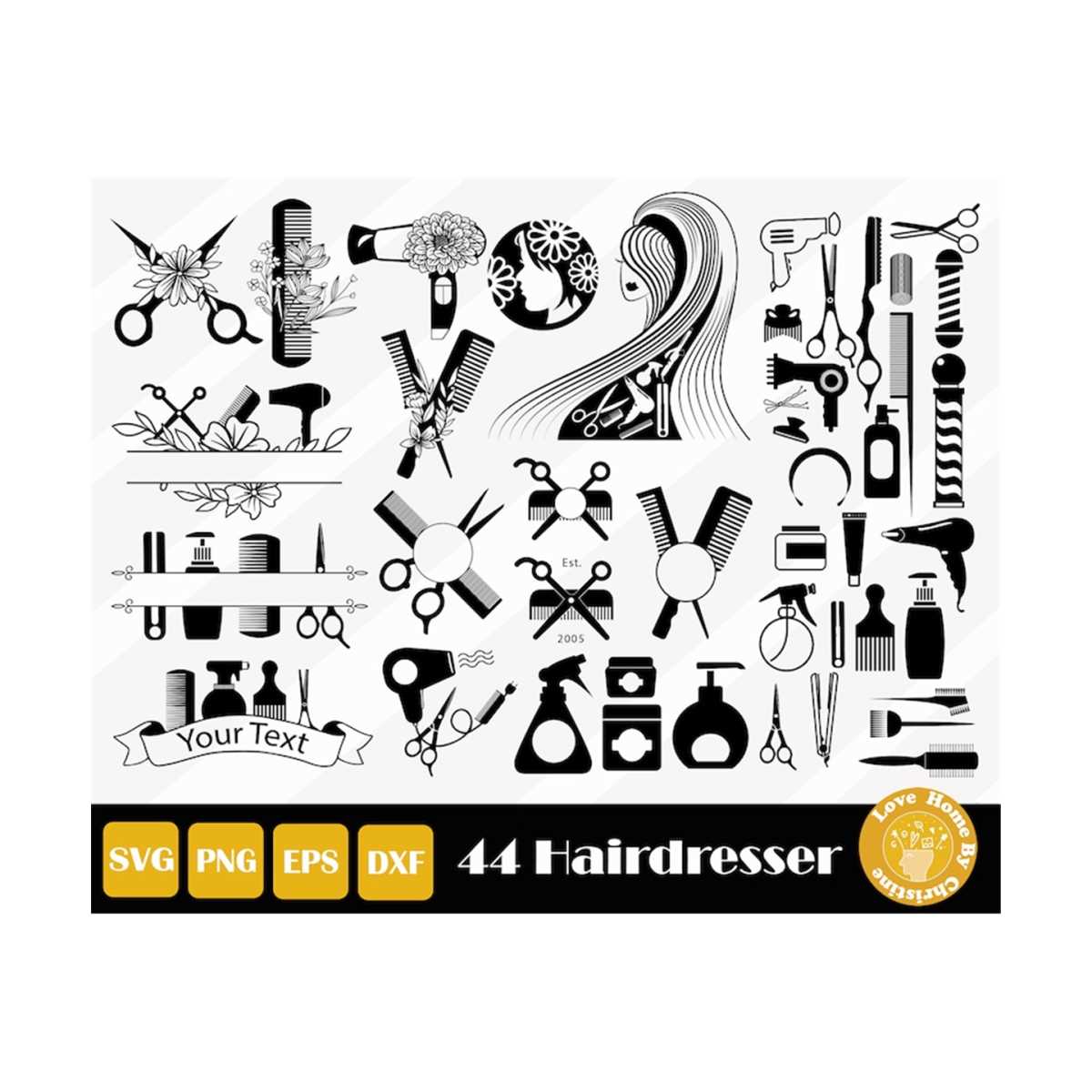 44 Hairdresser Svg, Hairdresser Clipart, Floral Salon Svg, B | Inspire ...