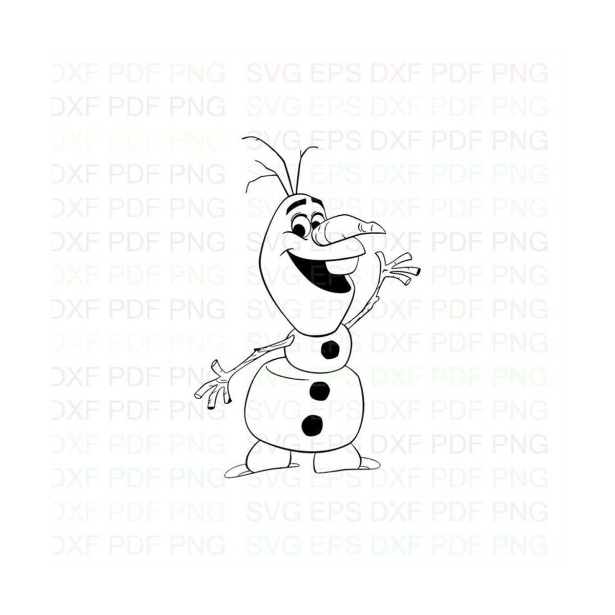 Frozen_olaf_waving Outline Svg Dxf Eps Pdf Png, Cricut, Cutt | Inspire ...