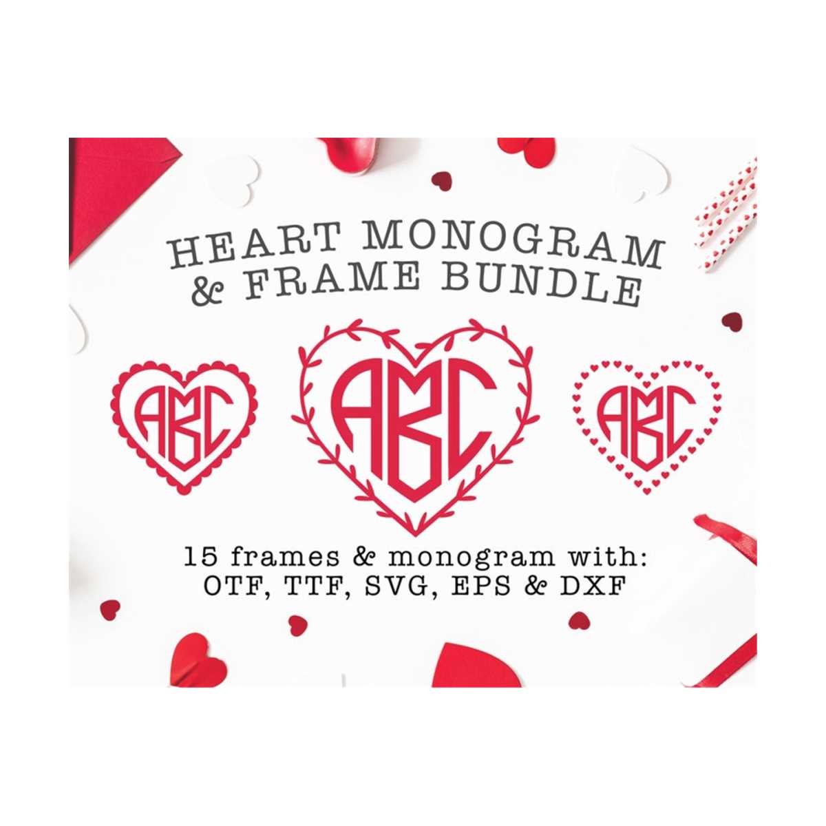 Heart Shaped Monogram SVG Cut File | Valentine Monogram Font | Inspire ...