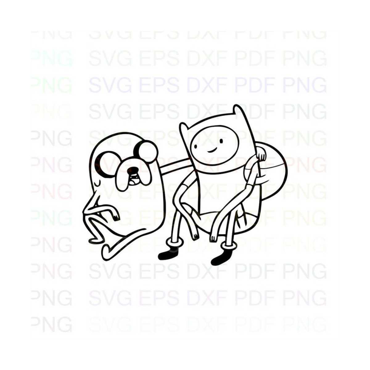 Finn_the_Human_and_Jake_the_Dog_4_Adventure_Time Outline Svg | Inspire ...