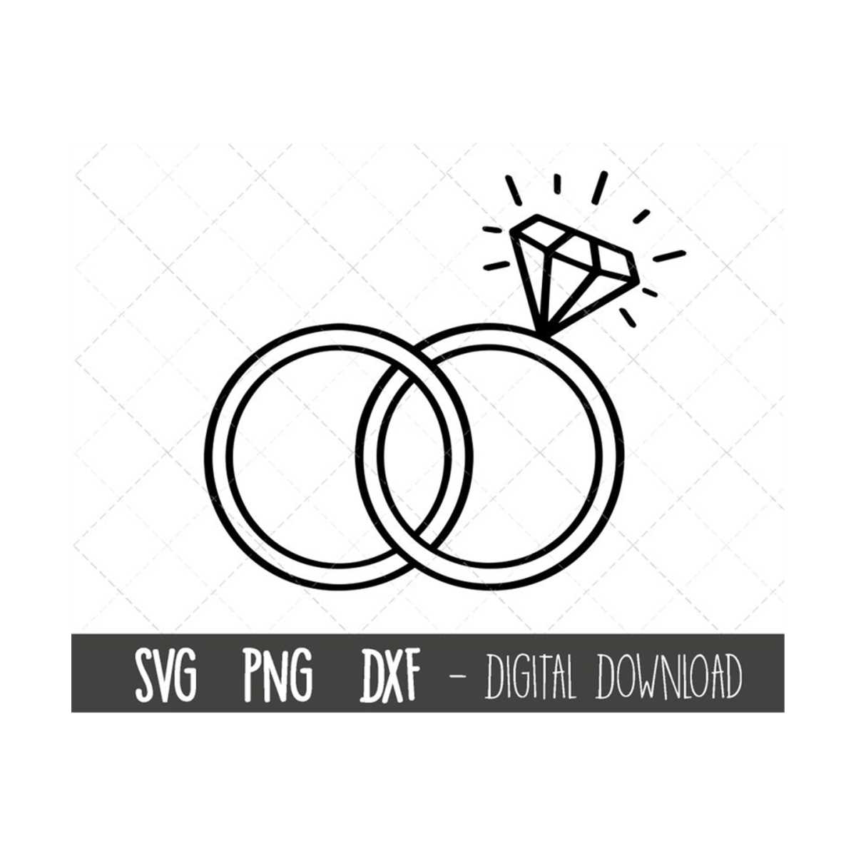 Diamond Ring svg, wedding rings svg, wedding bands svg, wedd | Inspire ...