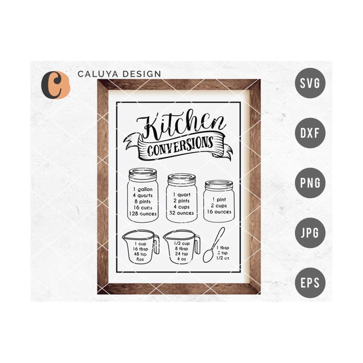 Kitchen Conversion SVG | Measurement SVG | Baking SVG | Meas - Inspire ...