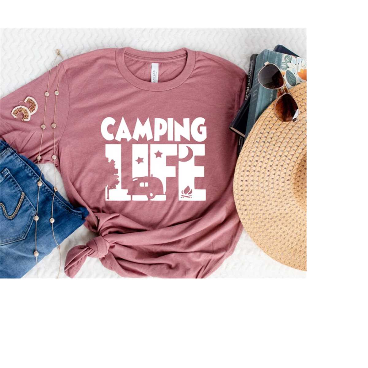 Camping Life RV Tshirt, Hiking Glamping, Woman Camper Outfit | Inspire Uplift