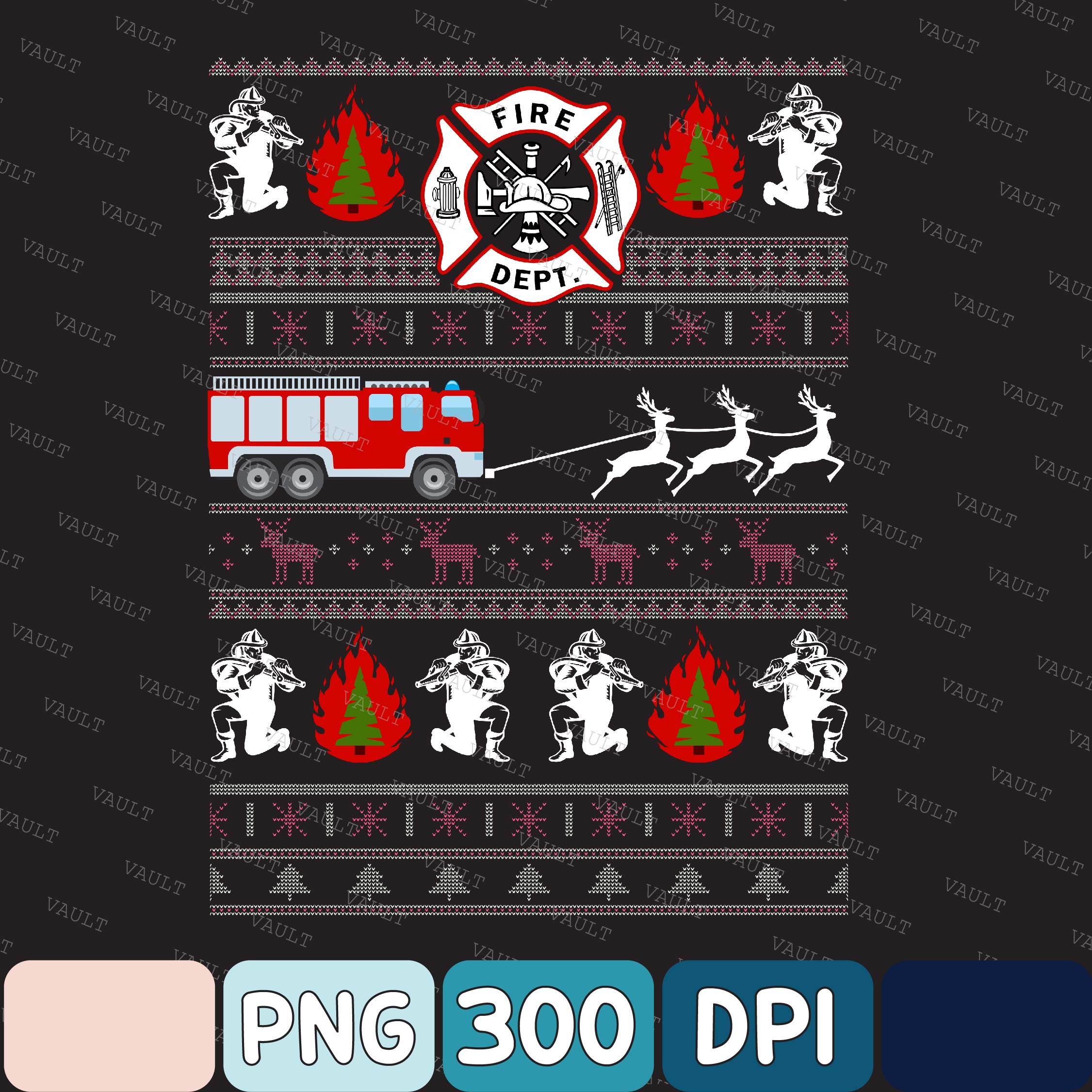 Firefighter Truck Christmas Tree Fireman Funny Xma Png, Chri | Inspire ...