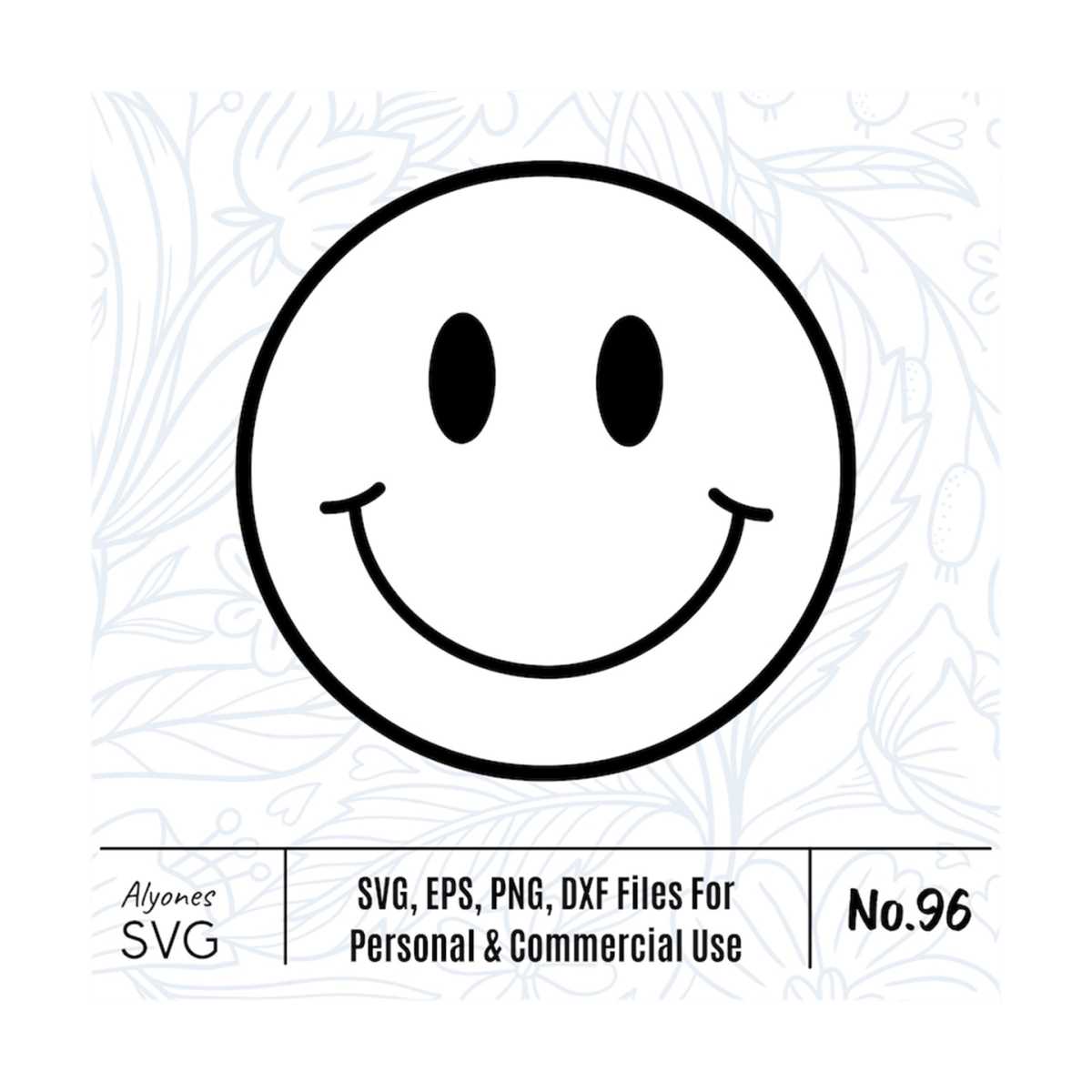 Smiley Face Digital Download SVG PNG JPG | Inspire Uplift