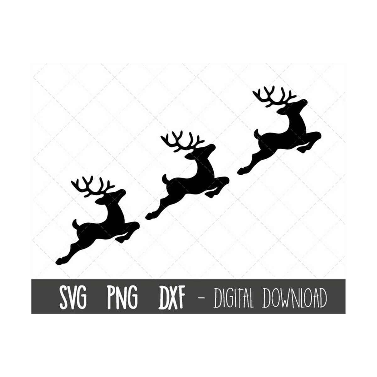 Reindeer svg, flying reindeers svg, reindeer silhouette, dee - Inspire ...