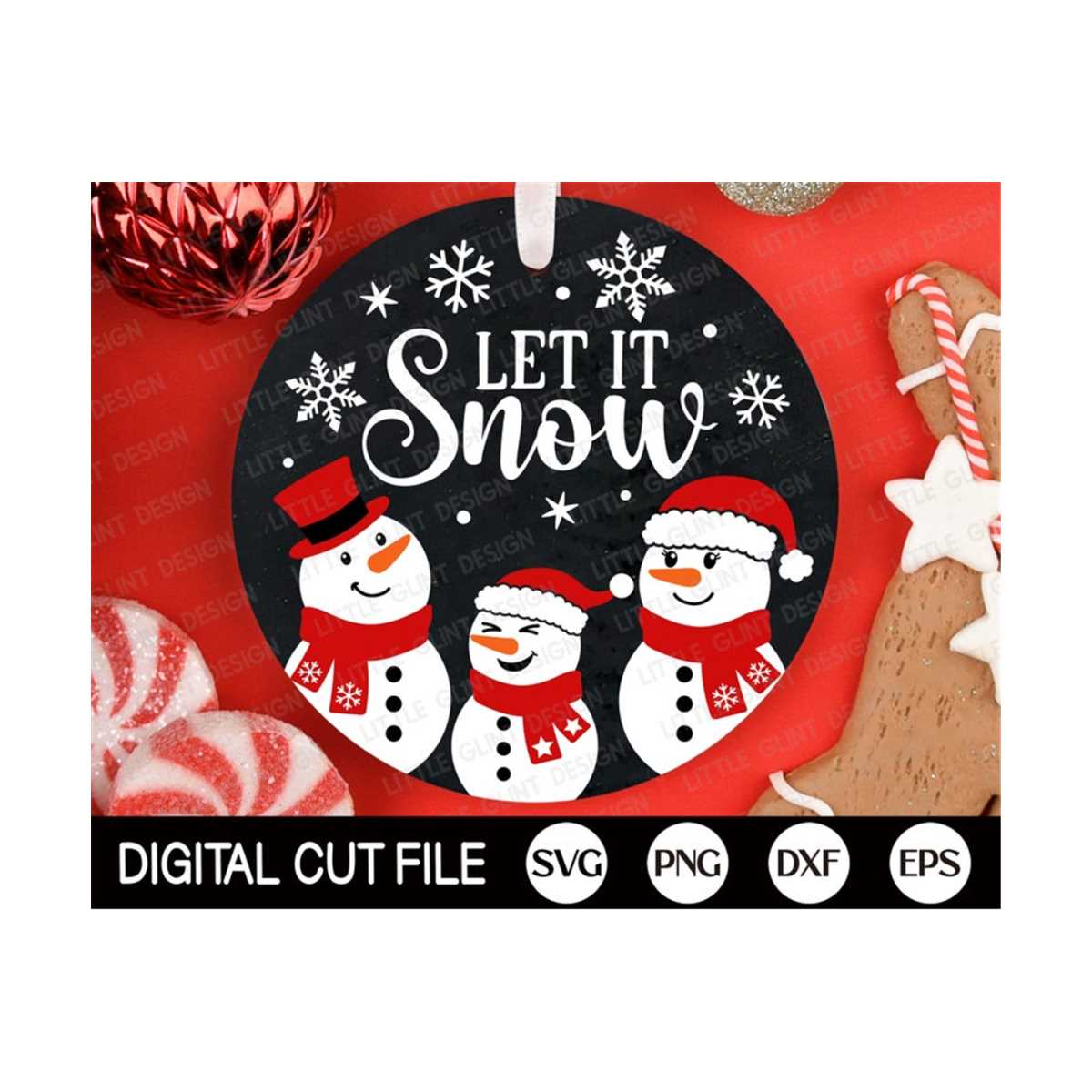 Snowman Family Svg, Let it Snow, Christmas Ornament SVG, Chr | Inspire ...