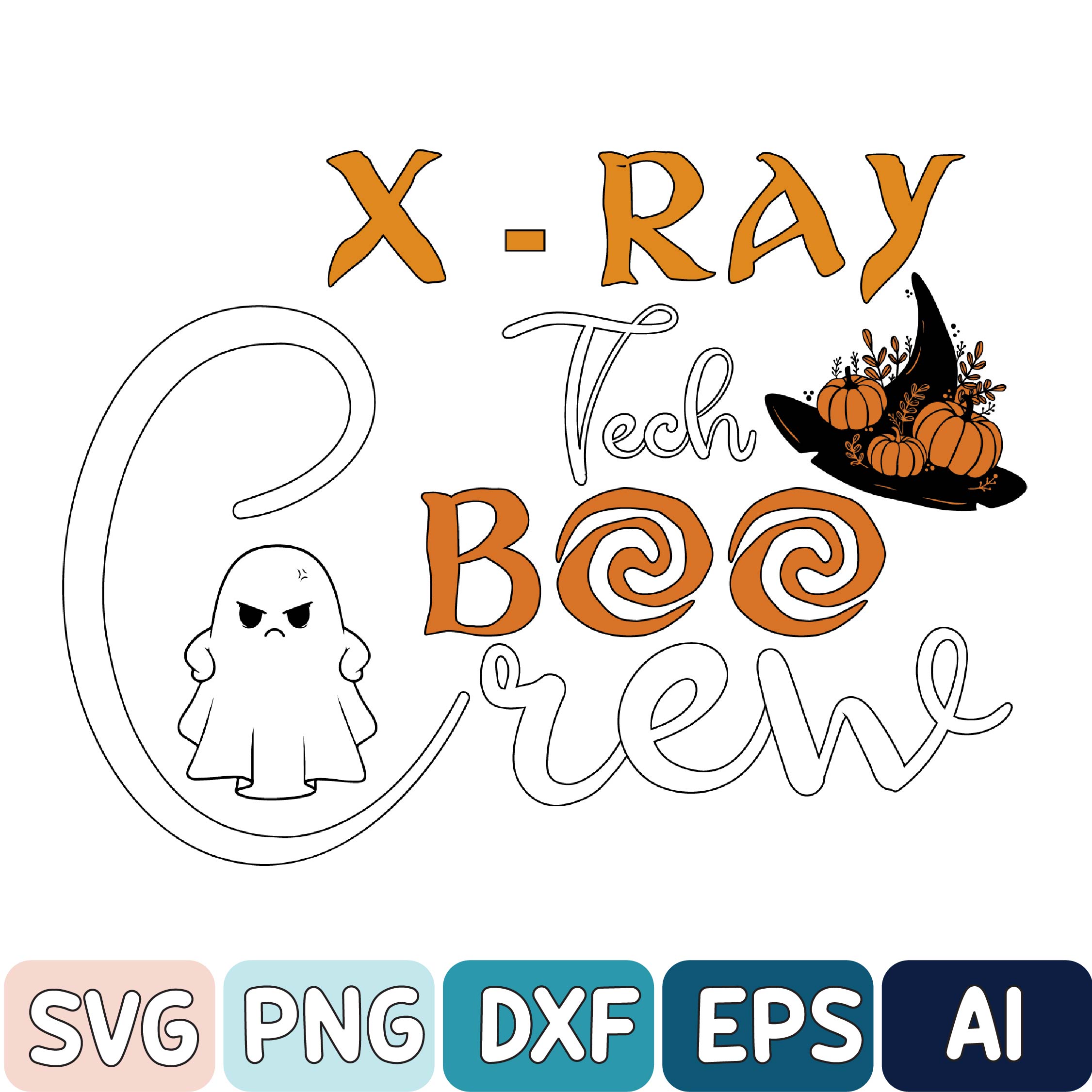 Halloween X-ray Tech Boo Crew Svg, X-ray Tech Halloween Pump | Inspire ...