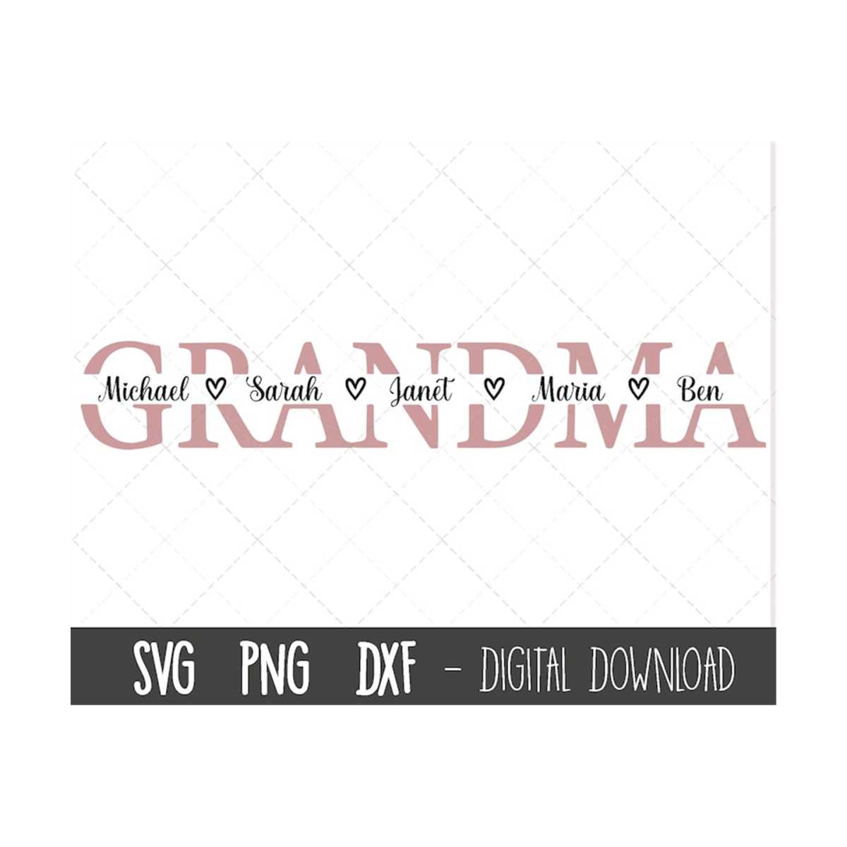 Grandma SVG, Grandmother svg, grandma split name frame svg, | Inspire ...