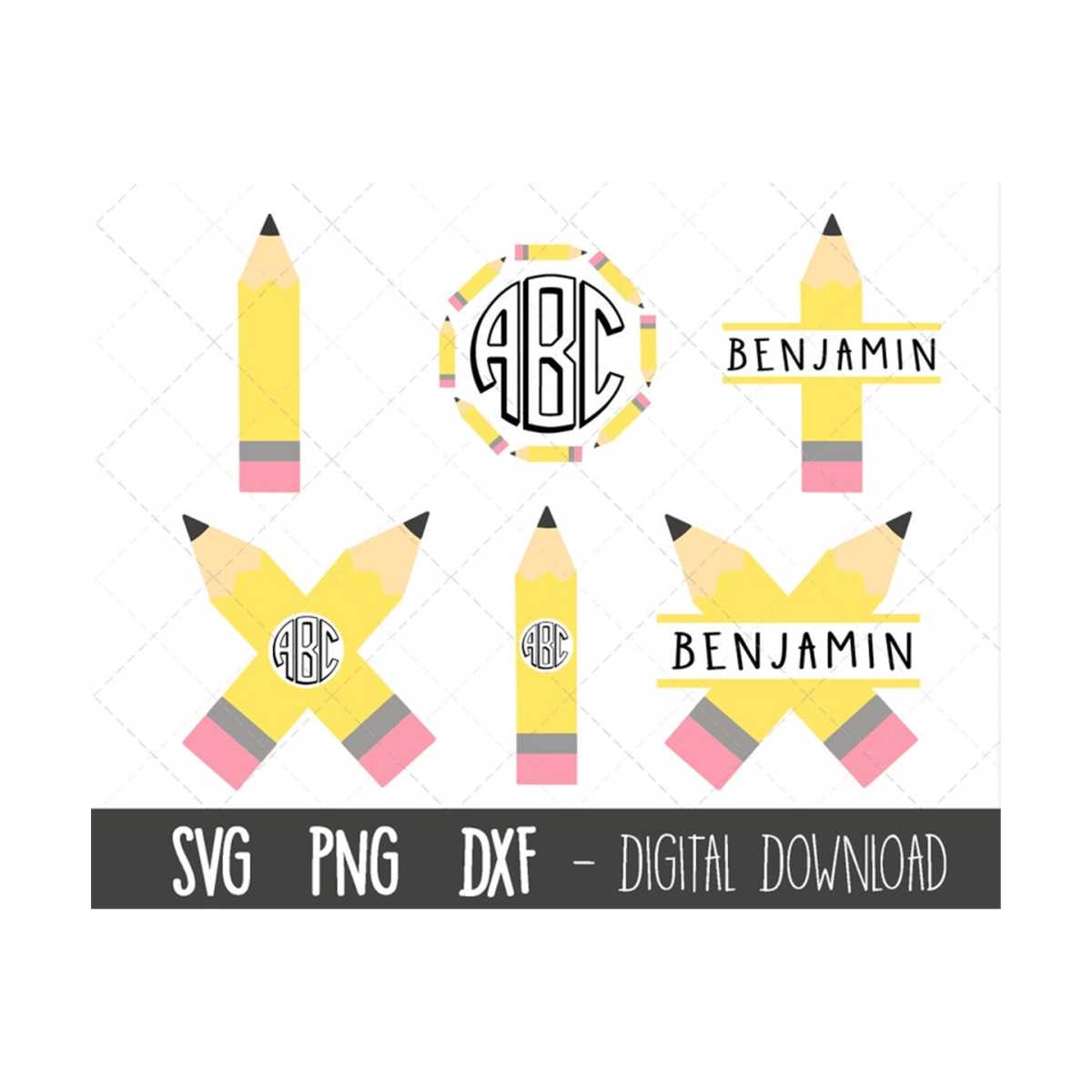 Pencil name frame SVG, pencil svg bundle, pencil clipart, sc | Inspire ...