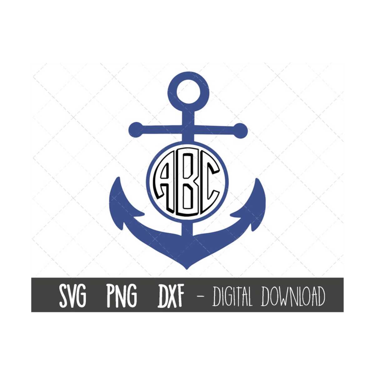 Anchor svg, anchor monogram svg, anchor cut file, anchor vec | Inspire Uplift