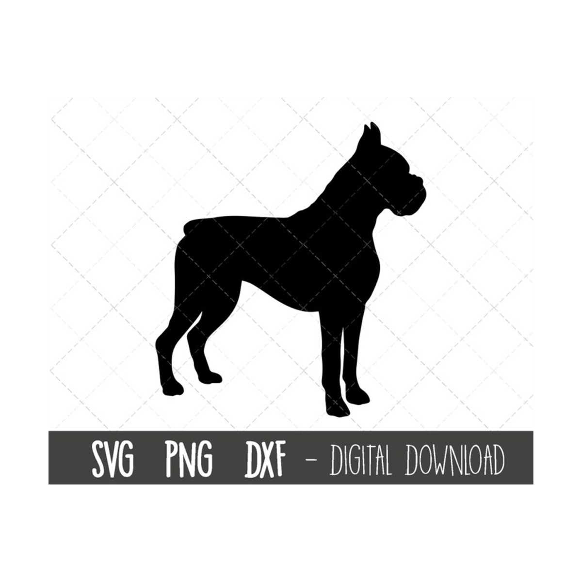 Boxer svg, dog SVG, boxer silhouette, boxer outline png, box | Inspire ...