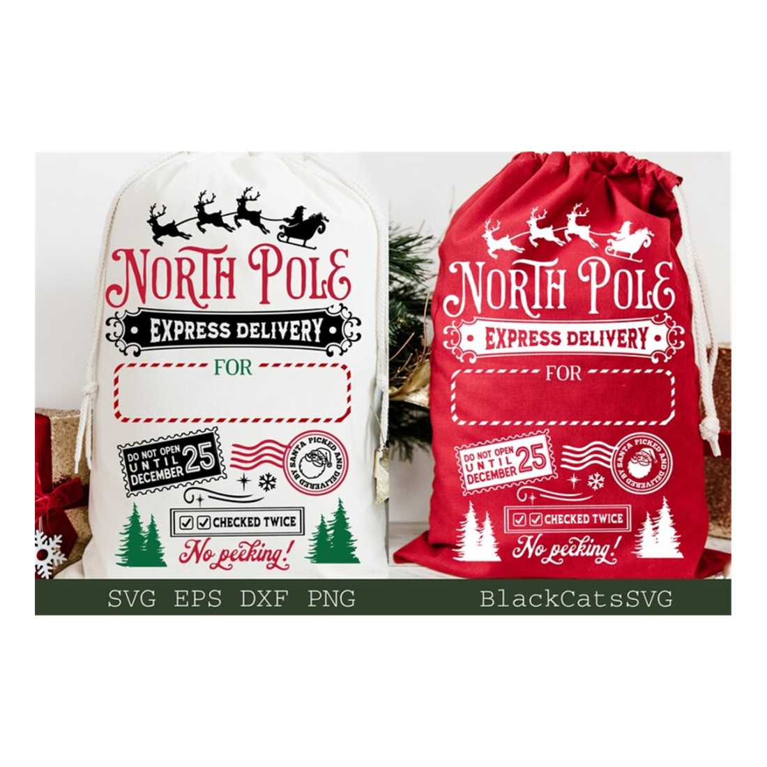 Santa Sack SVG, Reindeer express svg, North Pole express svg | Inspire ...