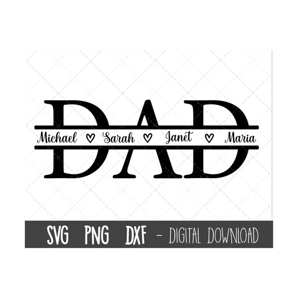 Dad SVG, Father svg, Father's Day SVG, dad split name frame | Inspire ...