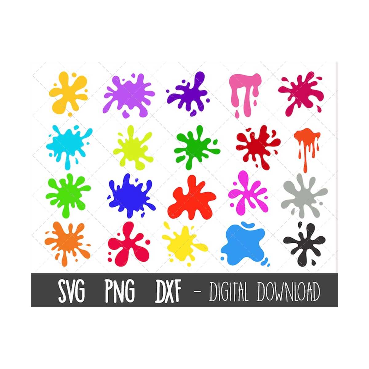 Paint Splatter Svg Bundle, Paint Splats Svg, Paint Svg, Spla | Inspire ...