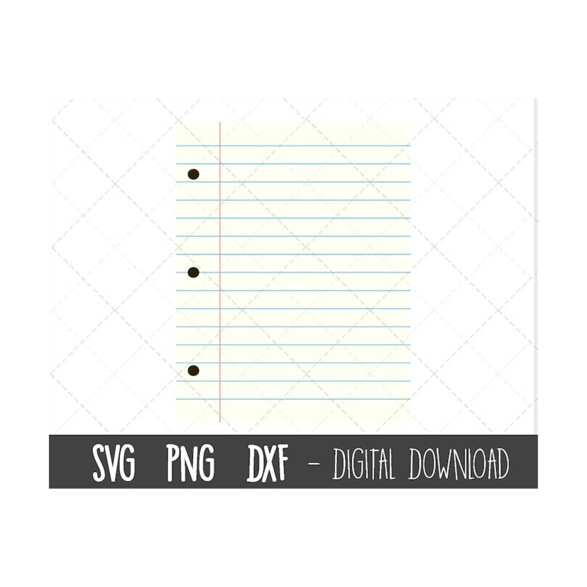 Lined notebook paper SVG, school paper svg, school clip art, | Inspire ...