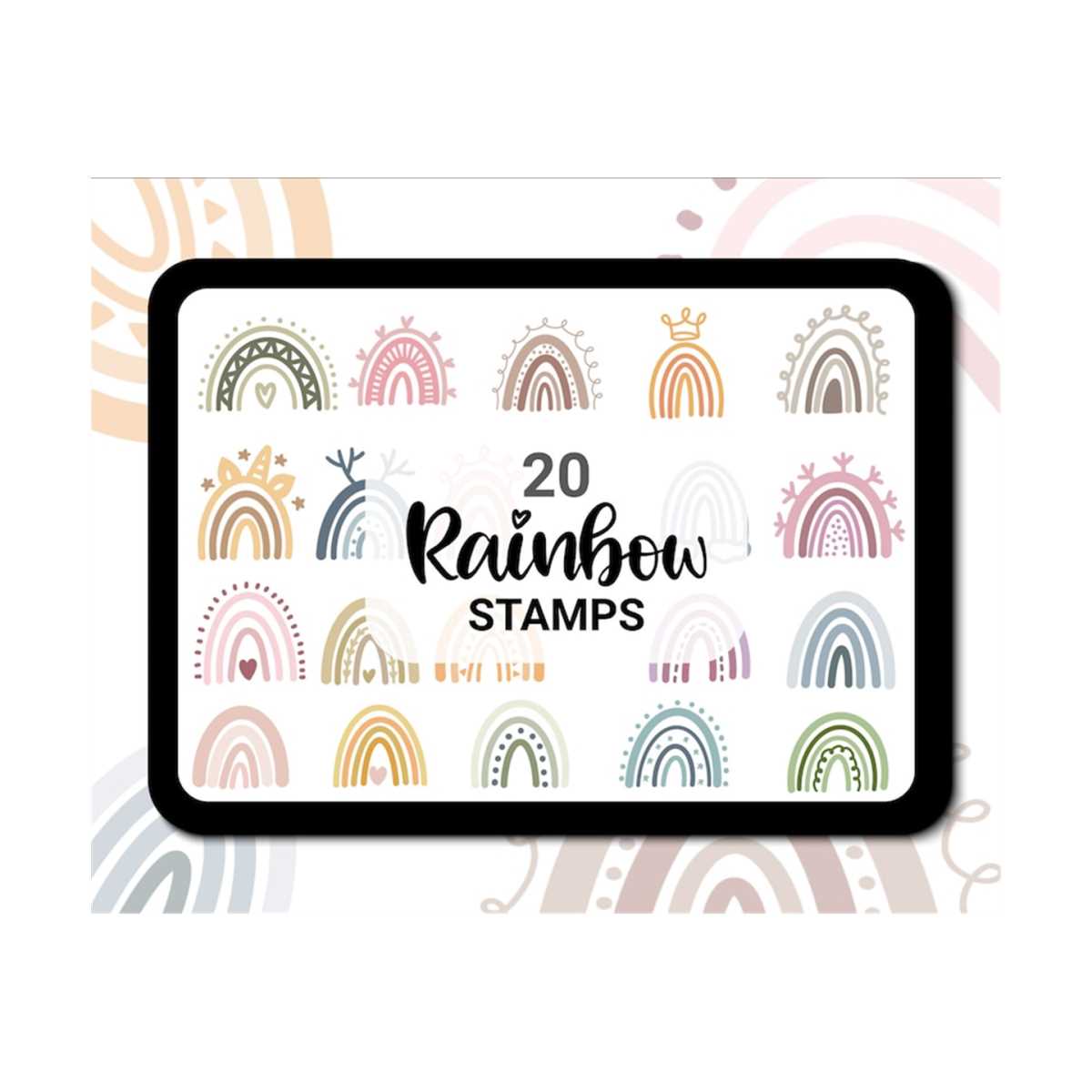 Rainbow Procreate Stamps,Abstract Stamps,Procreate Brushes | Inspire Uplift