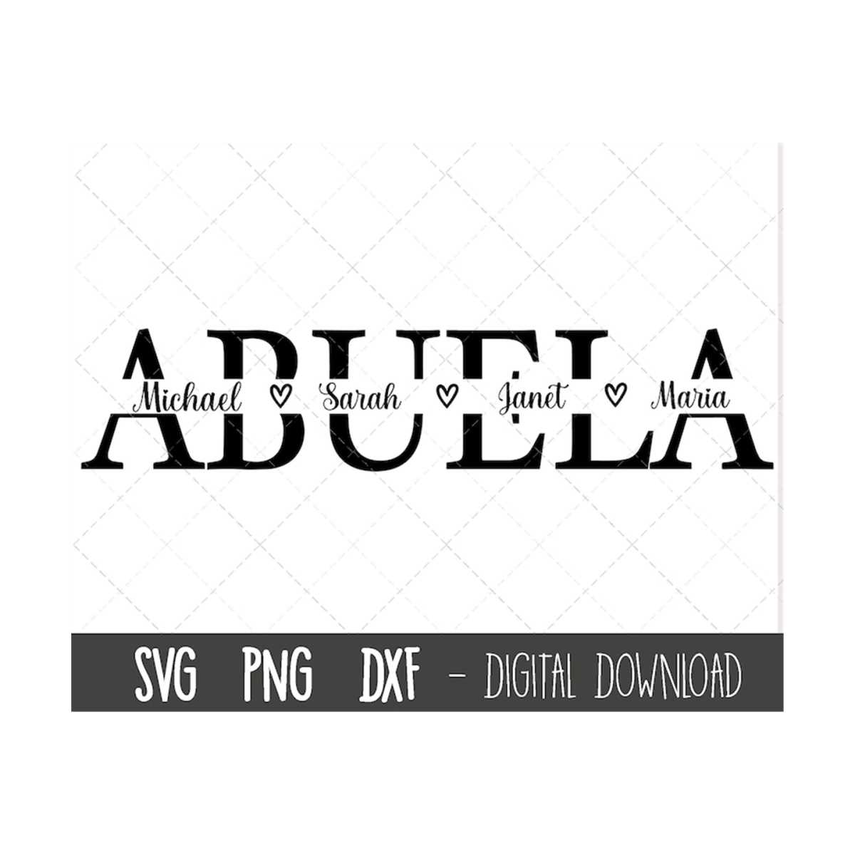Abuela SVG, Grandmother svg, Abuela split name frame svg, gr | Inspire ...