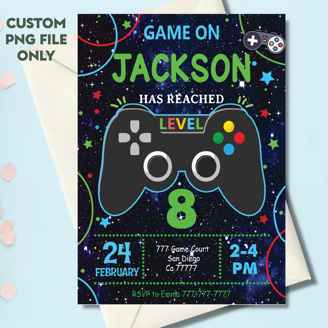 Personalized File Video Games Invitation PNG File Only, Vide - Inspire ...